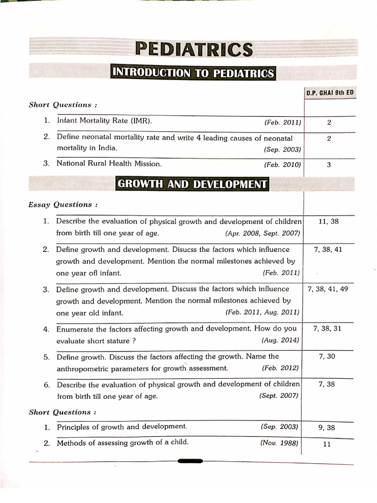 FALCON Final Year Pediatrics | PDF
