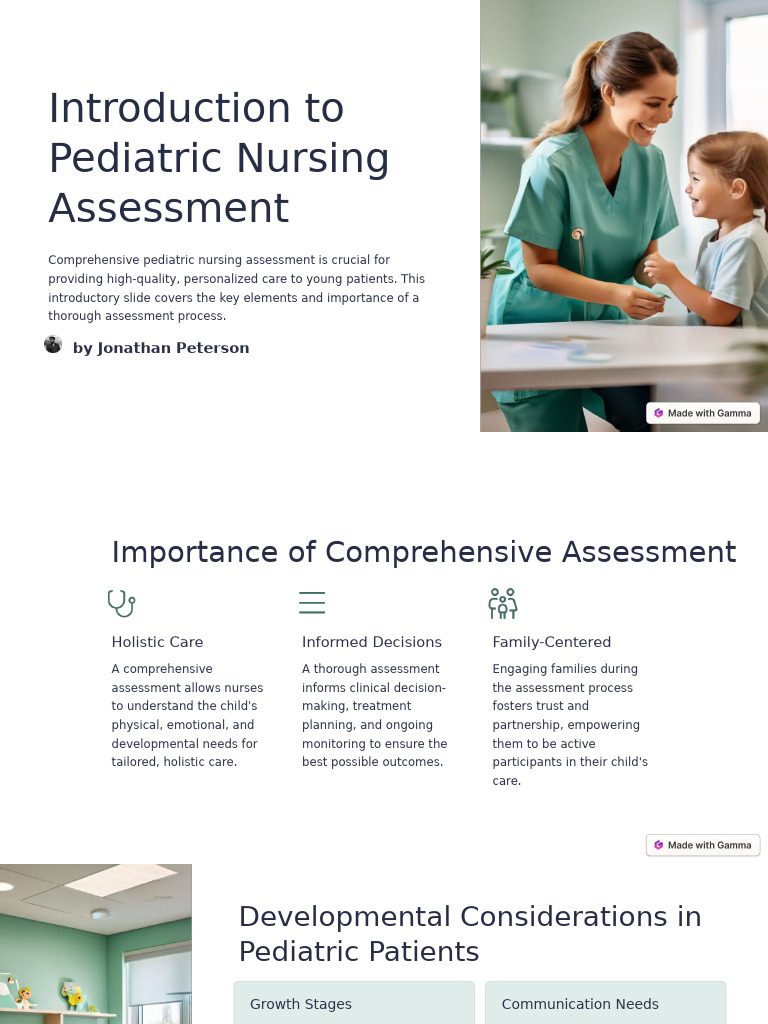 Introduction To Pediatric Nursing Assessment | PDF | Child Development ...