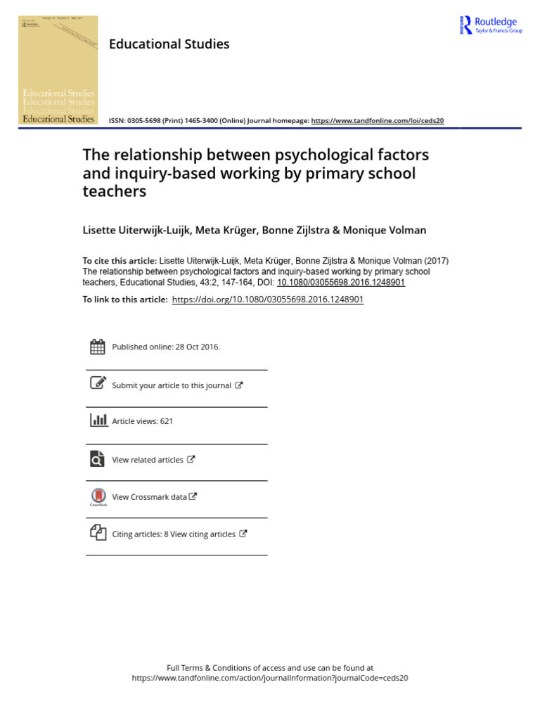 The Relationship Between Psychological Factors and Inquiry Based ...