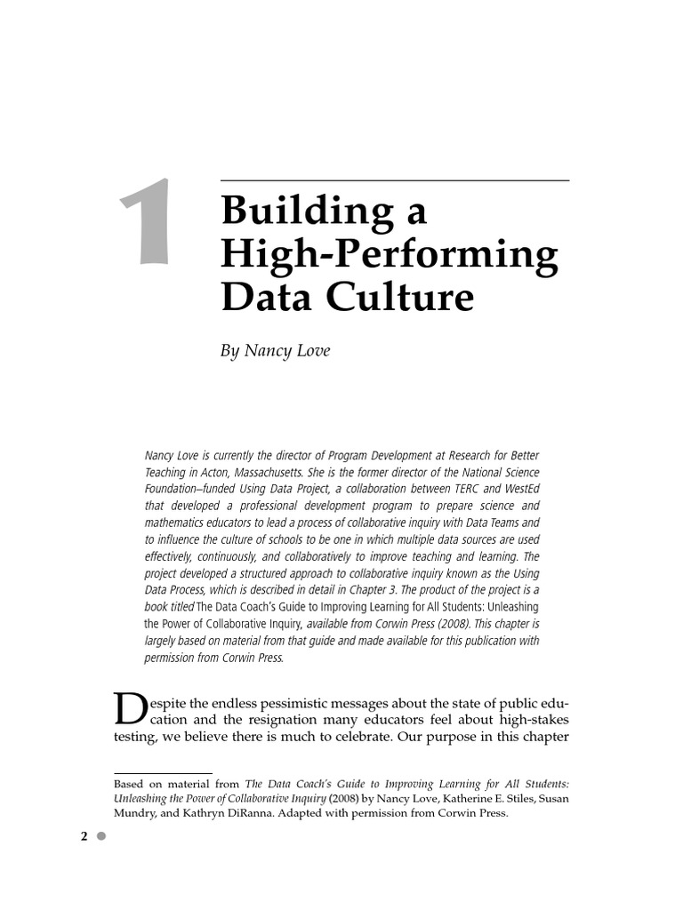 Building A High-Performing Data Culture | PDF | Percentage | Teachers Building A High-Performing Data Culture | PDF | Percentage | Teachers