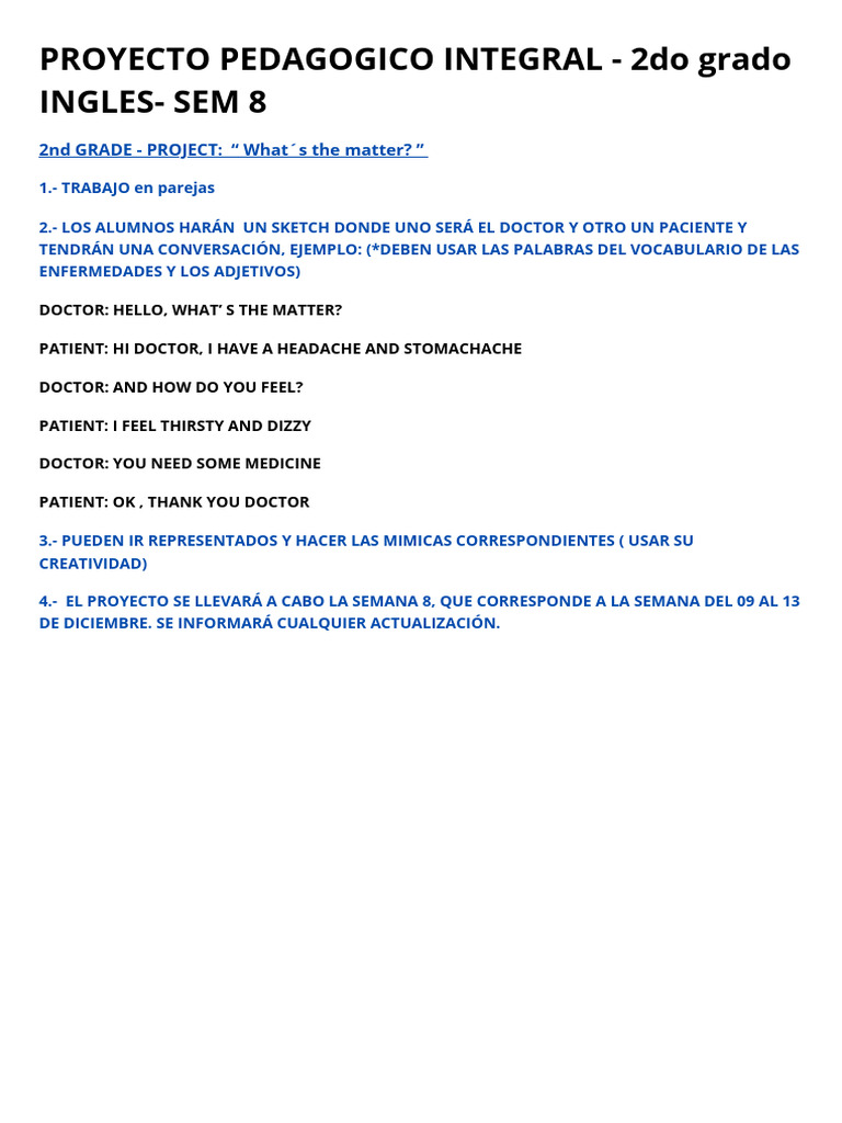 Proyecto Pedagogico Integral - Ingles - Sem 8 2dogrado | PDF