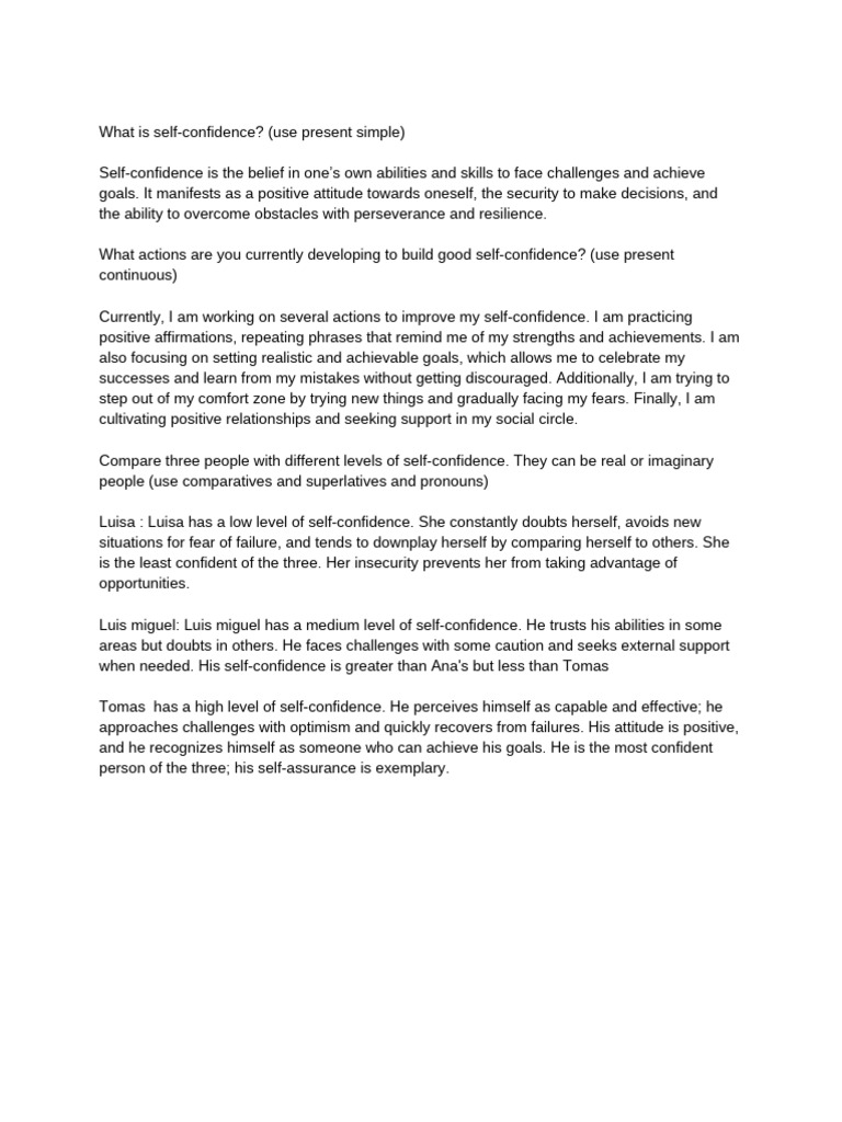 What Is Self-Confidence | PDF