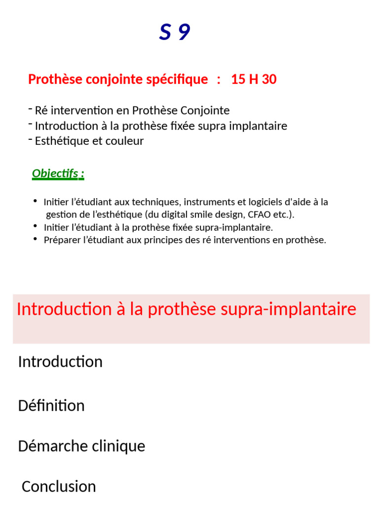 Introduction à la prothèse supra-implantaire | PDF | Implant dentaire ...