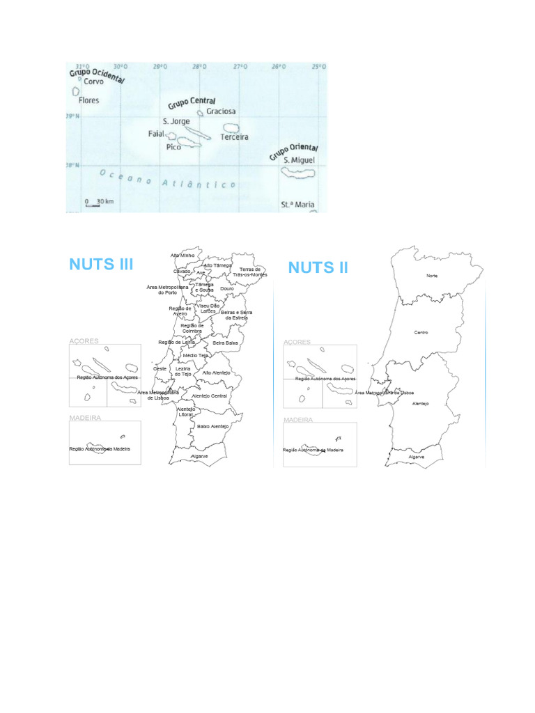 Mapa Da Europa, Nuts, Distritos, Ilha Dos Açores | PDF
