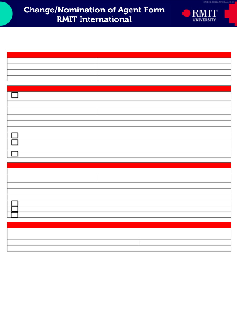 Change of Agent Form | PDF