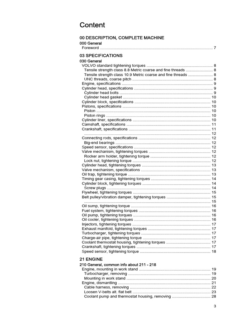 Service Manual Volvo D7e Demo | PDF | Piston | Valve