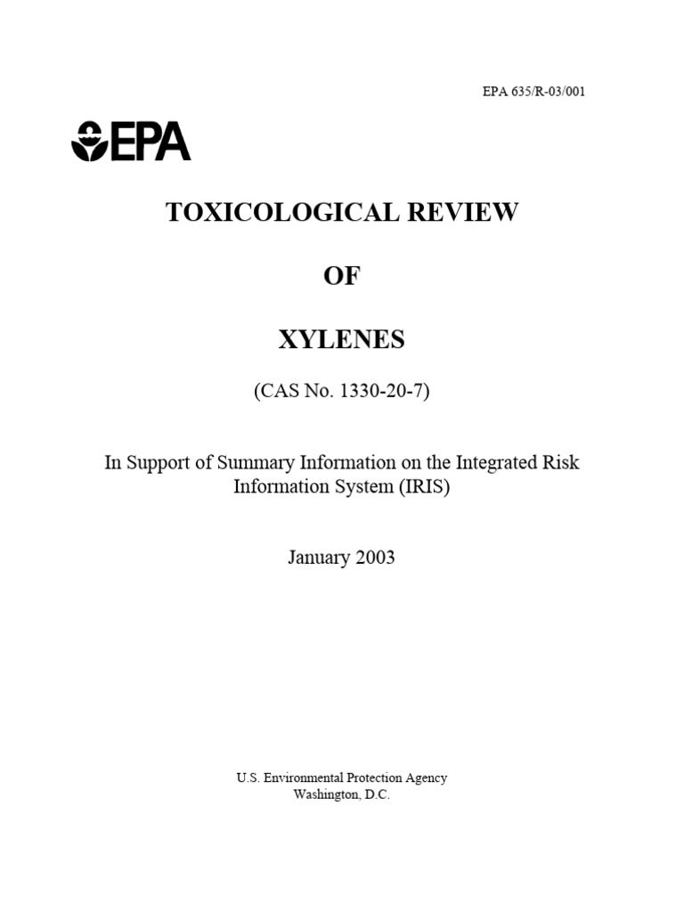 Toxicological Review of Xylenes (EPA) | PDF