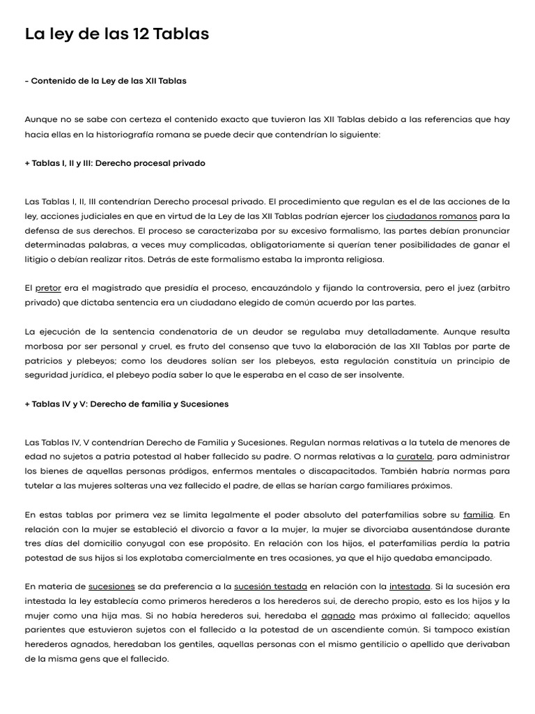 La Ley de Las 12 Tablas | PDF | Justicia | Crimen y violencia