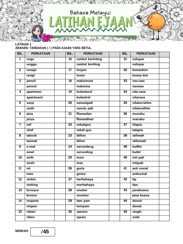 Ejaan Betul dalam Bahasa Melayu | PDF