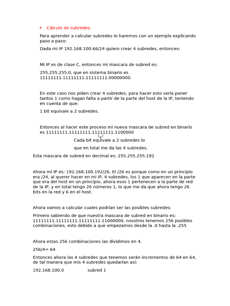 Cálculo de Subredes | PDF