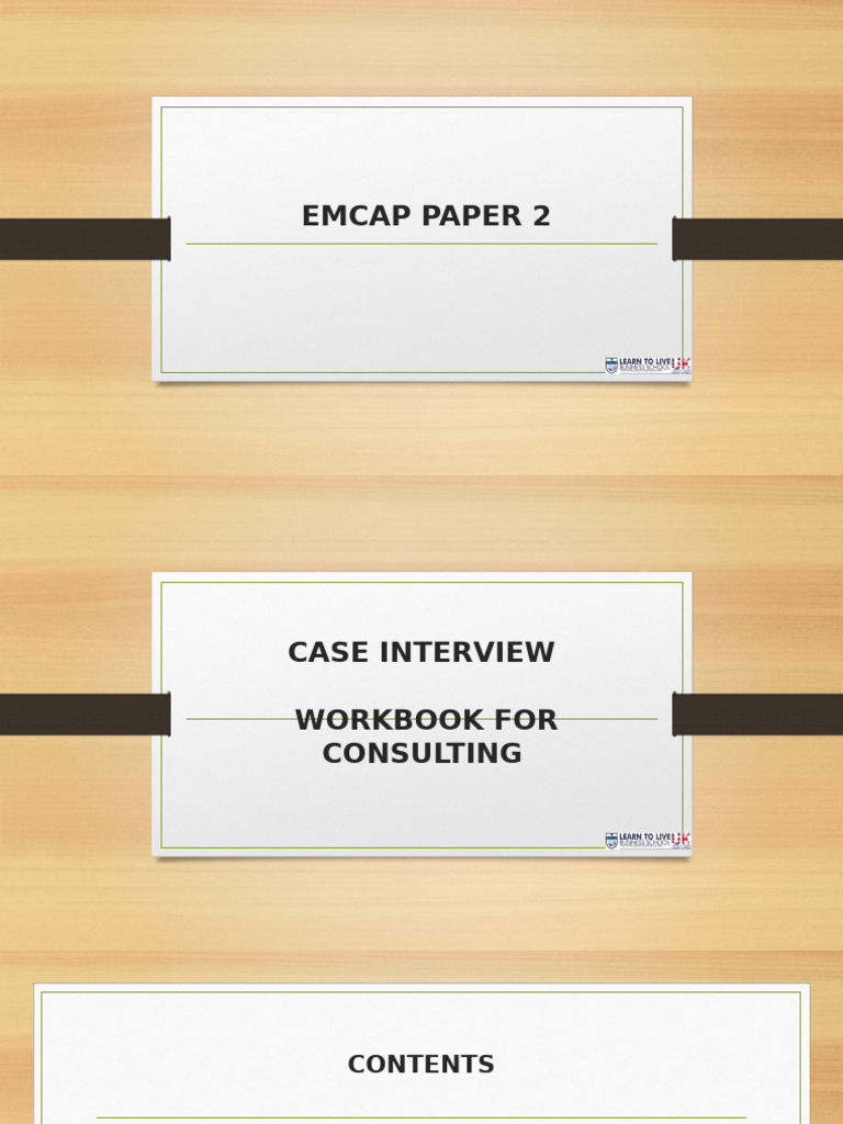 Emcap Paper 2 - Case Interview Workbook For Consulting | PDF ...