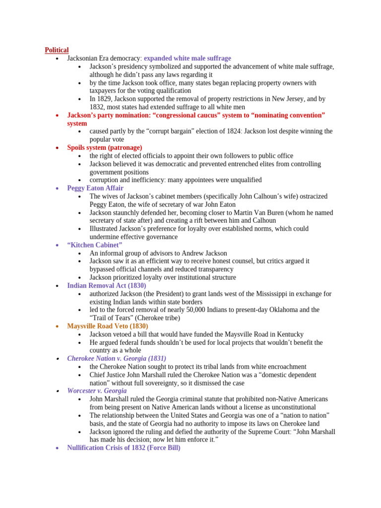 Jacksonian Democracy & Policies | PDF | Society Of The United States ...