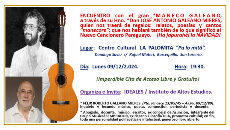 Encuentro Cultural con Galeano Mieres | PDF