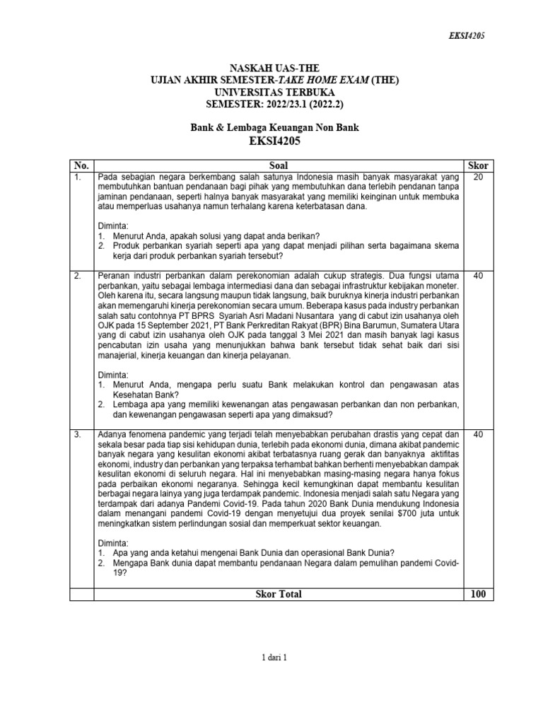 Naskah EKSI4205 The 1 | PDF