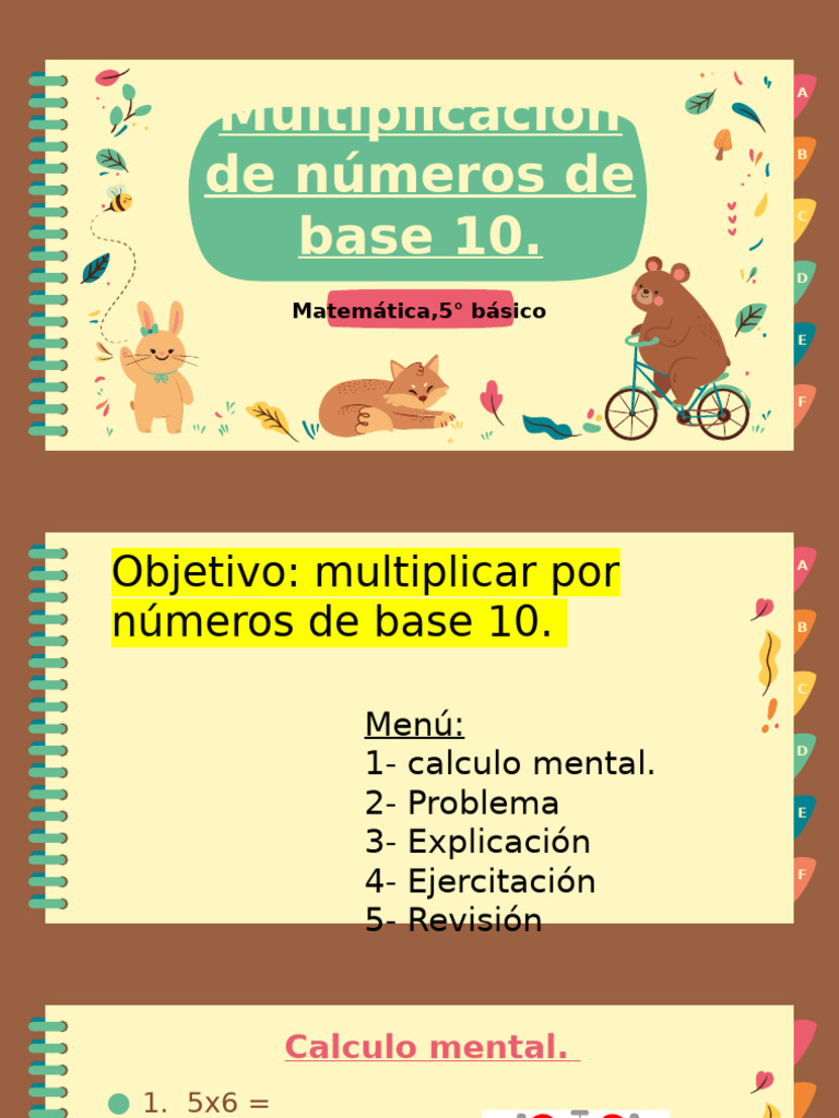 Multiplicacion Por Numeros de Base 10. | PDF
