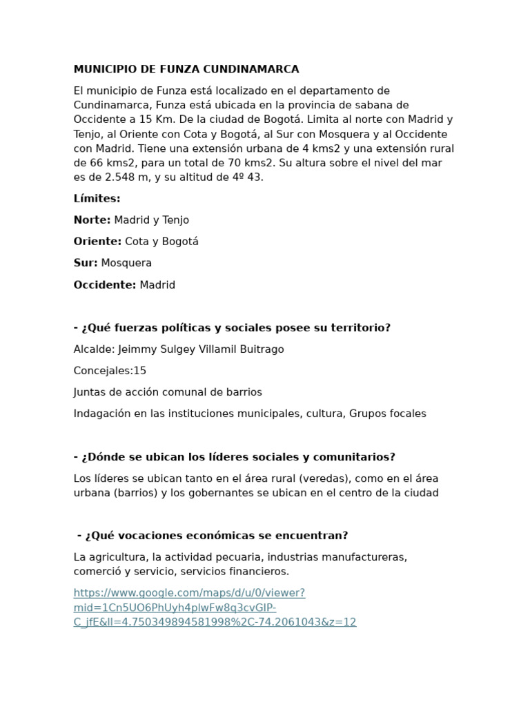 Municipio de Funza Cundinamarca | PDF | Bogotá | Economias