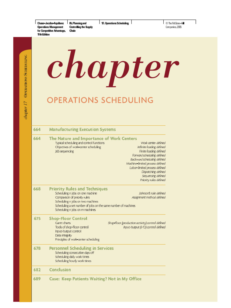 Module 14 Operations Scheduling | PDF
