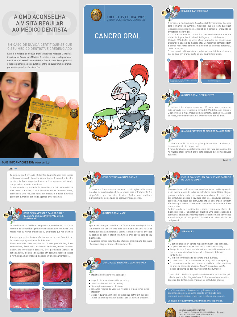 Cancro Oral: Fatores, Sintomas e Prevenção | PDF | Câncer | Boca