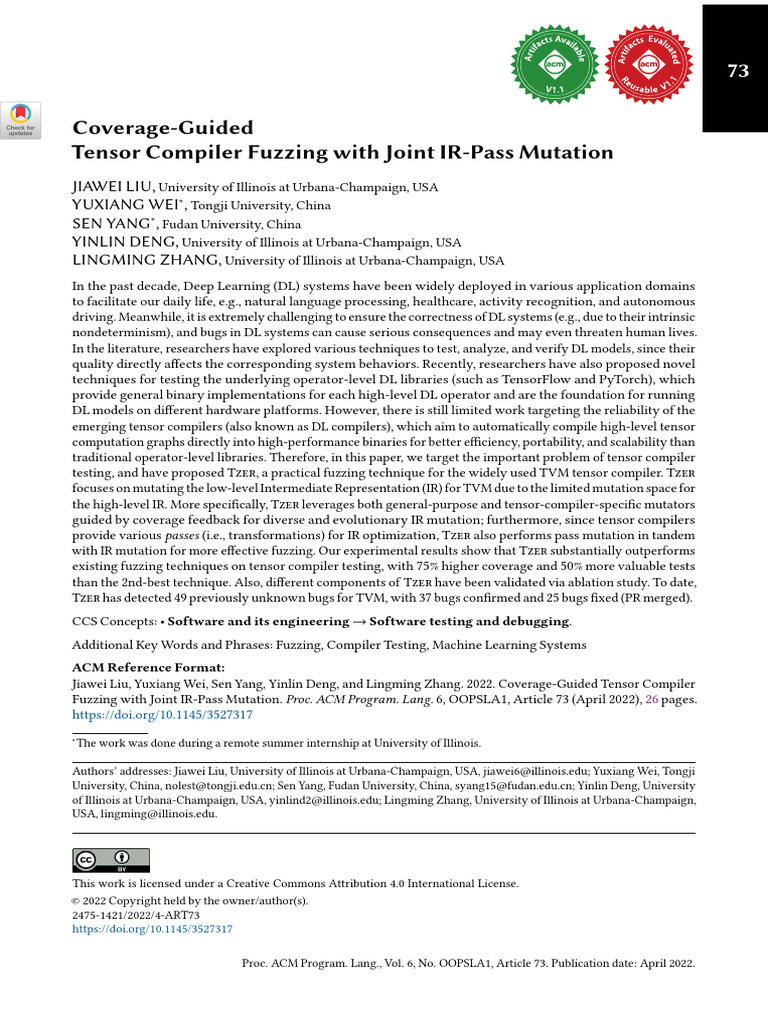 Coverage Guided Tensor Compiler Fuzzing With Joint Ir Pass Mutation
