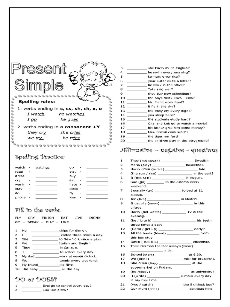 Exam Present Simple | PDF