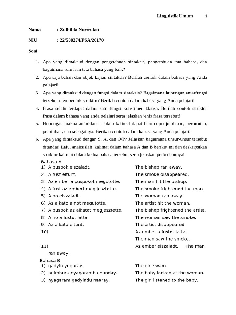 UAS Linguistik UMUM | PDF