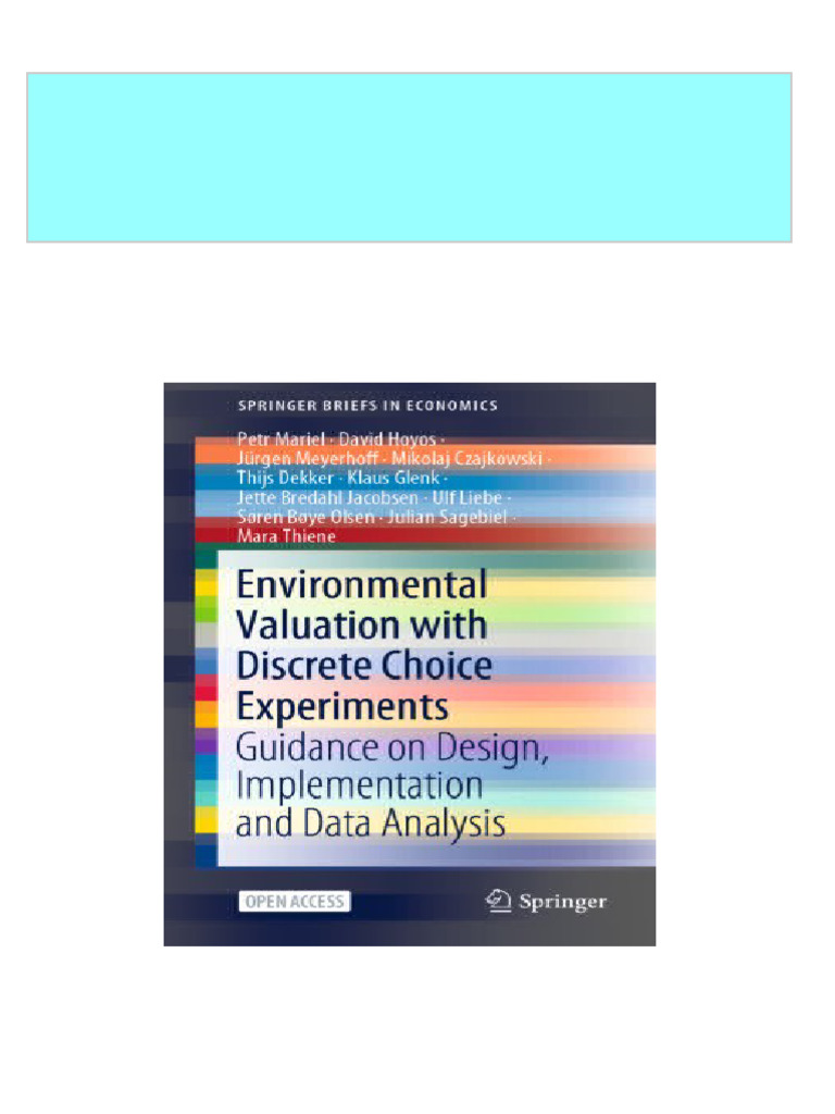 Get Environmental Valuation With Discrete Choice Experiments: Guidance ... Get Environmental Valuation With Discrete Choice Experiments: Guidance ...