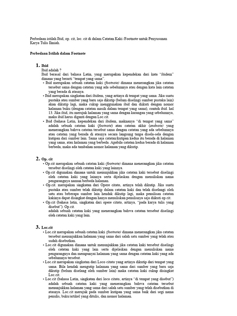 Panduan Ibid, Op. Cit, Loc. Cit dalam Footnote | PDF
