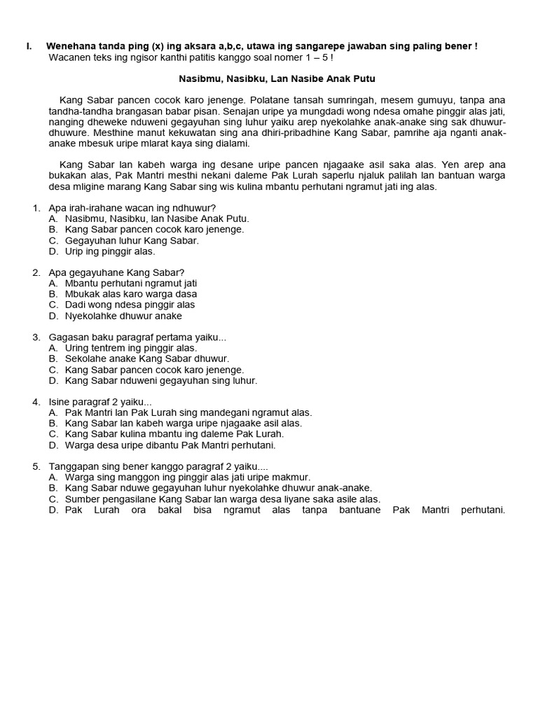 BHS Jawa Kelas 6 | PDF