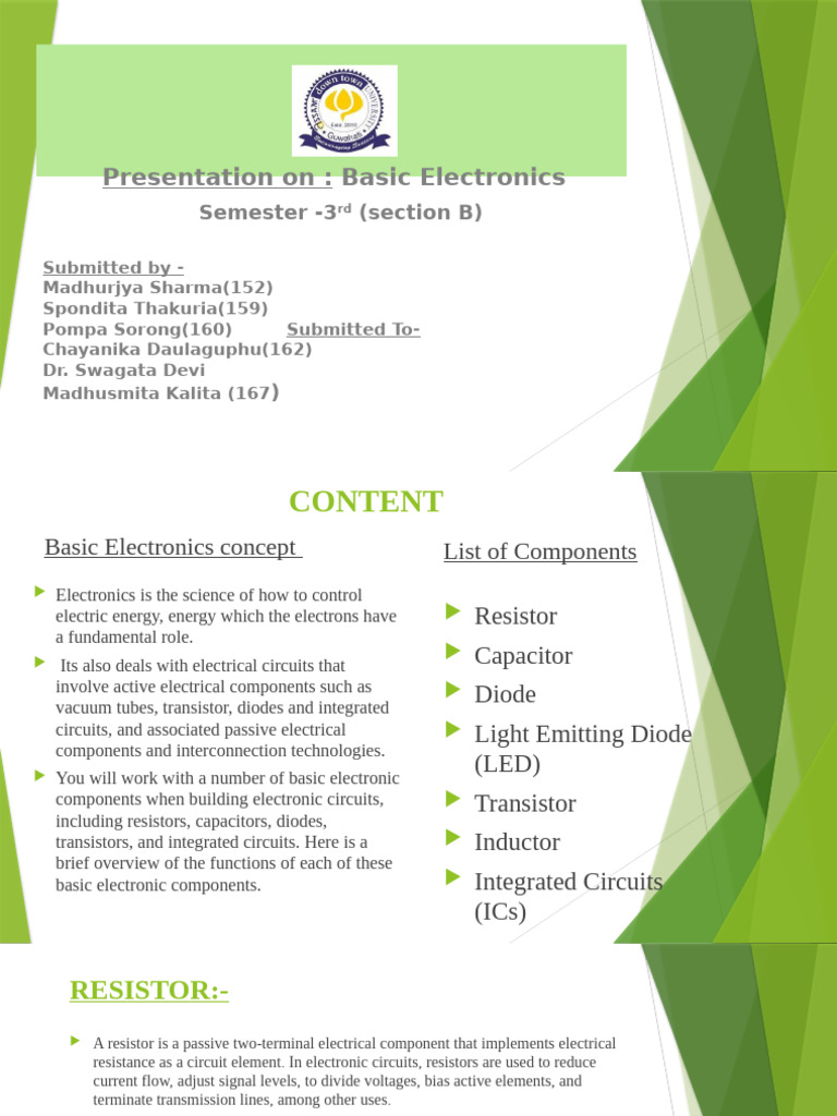 Basic Electronics Concepts Overview | PDF | Inductor | Electrical Network