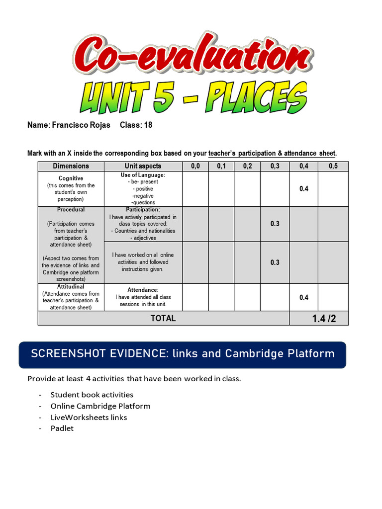 Co-Evaluation - Unit 5 | PDF