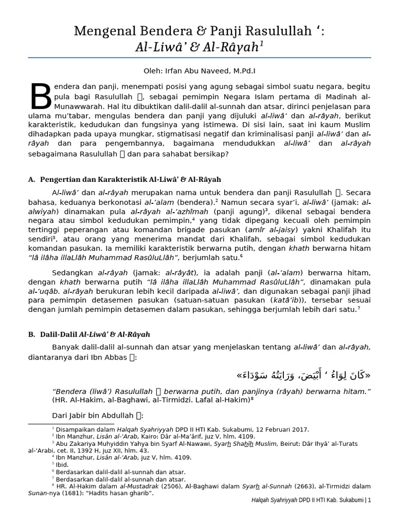 Bendera Dan Panji Rasulullah SAW-Makalah HS | PDF