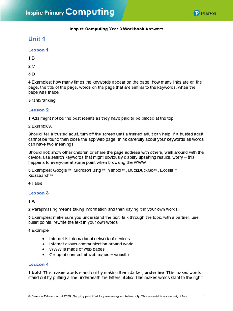 InspireComputing Y3 WB Answers | PDF | Computer File | Directory (Computing)