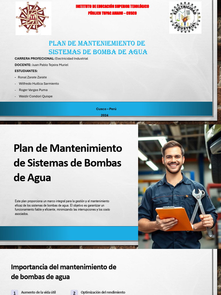 Plan de Mantenimiento de Sistemas de Bombas de Agua | PDF | Bomba | Agua