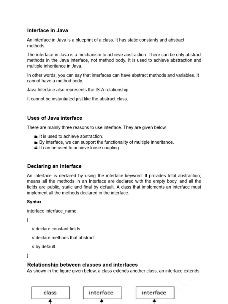Interface And Abstract Class Pdf Class Computer Programming Method Computer Programming