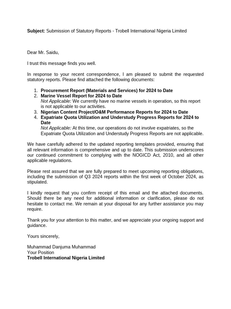 2024 Statutory Reports Submission | PDF