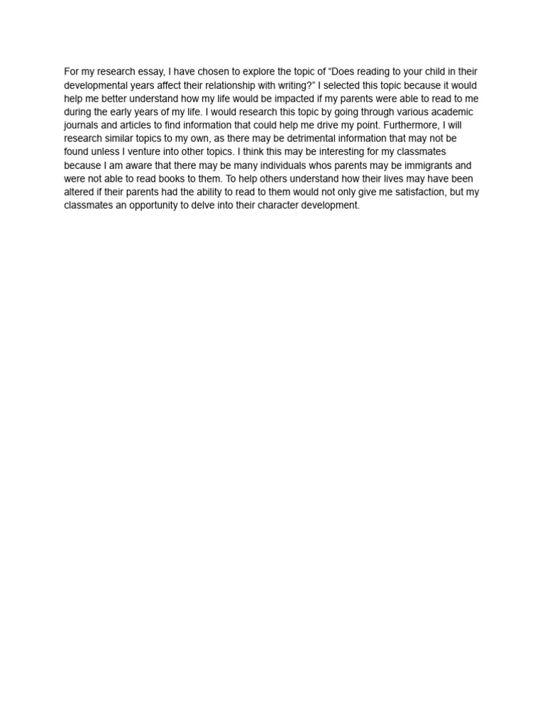 Research Essay Proposal | PDF