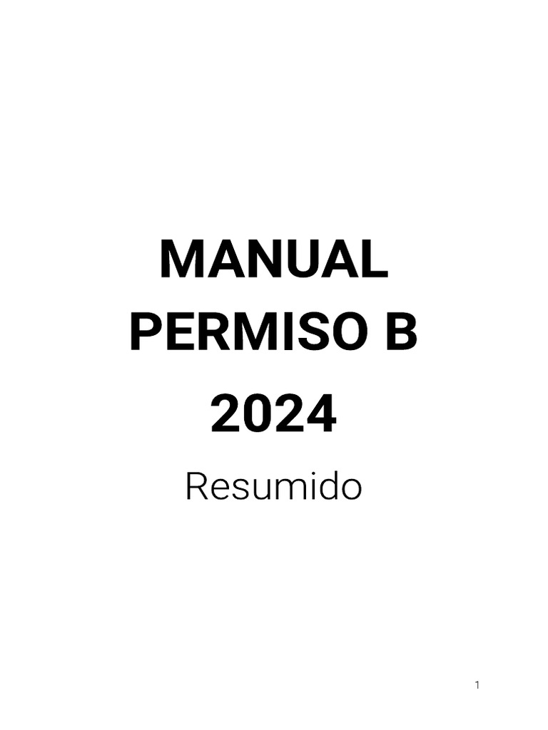 Manual Reducido Conducir B1 | PDF