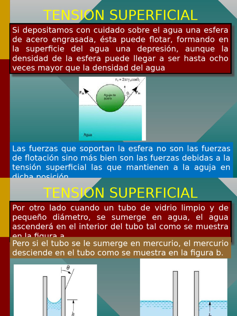 Tensión Superficial y Capilaridad | PDF | Tensión superficial | Esfera