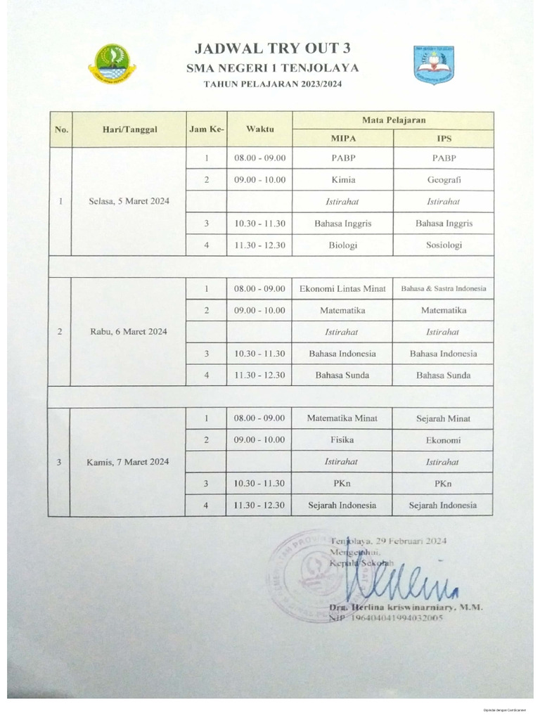 Jadwal TO 3 | PDF