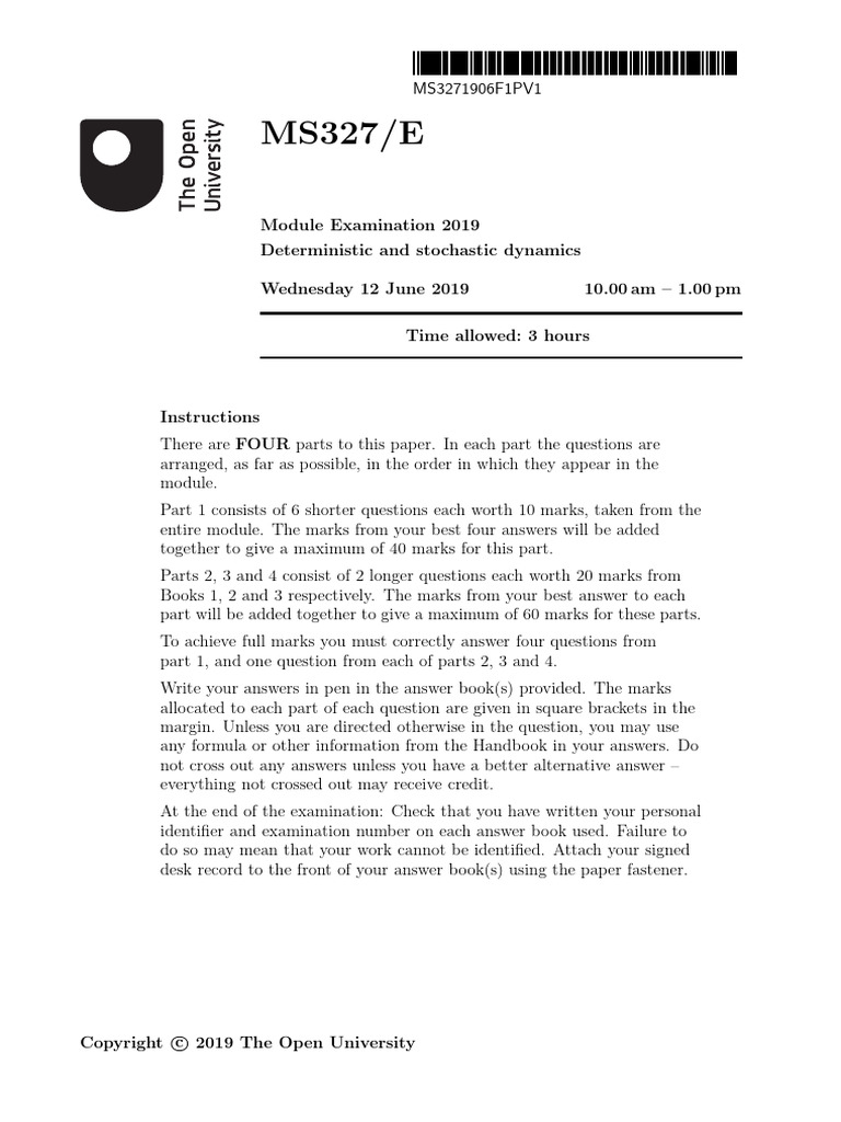 2) Deterministic and Stochastic Dynamics | PDF | Coordinate System ...