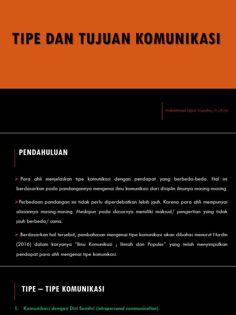 Tipe Dan Tujuan Komunikasi | PDF