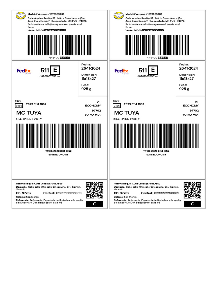 Shipment Labels 241126204414 | PDF