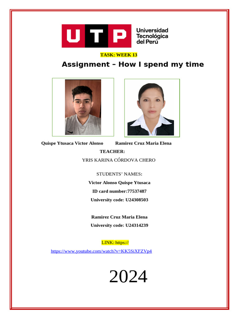 Week 13 Assignment: Time Management | PDF