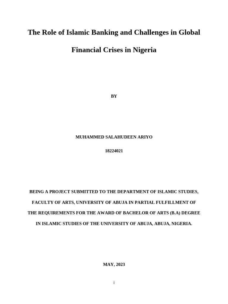 The Role of Islamic Banking and Challenges in Global Financial Crises ...
