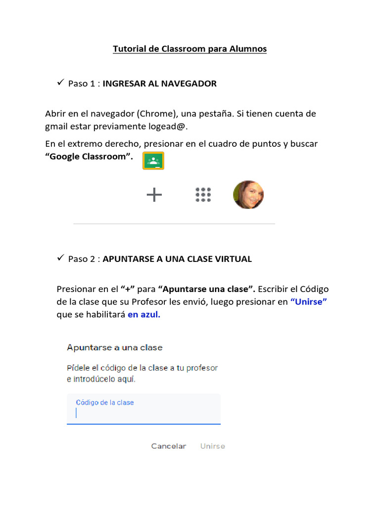 Alumno Tutorial Classroom | PDF