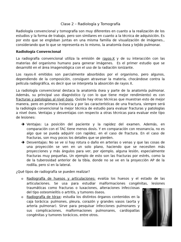 Clase 2 Anato - Radiografía y Tomografía | PDF | Ct Scan | Rayo X