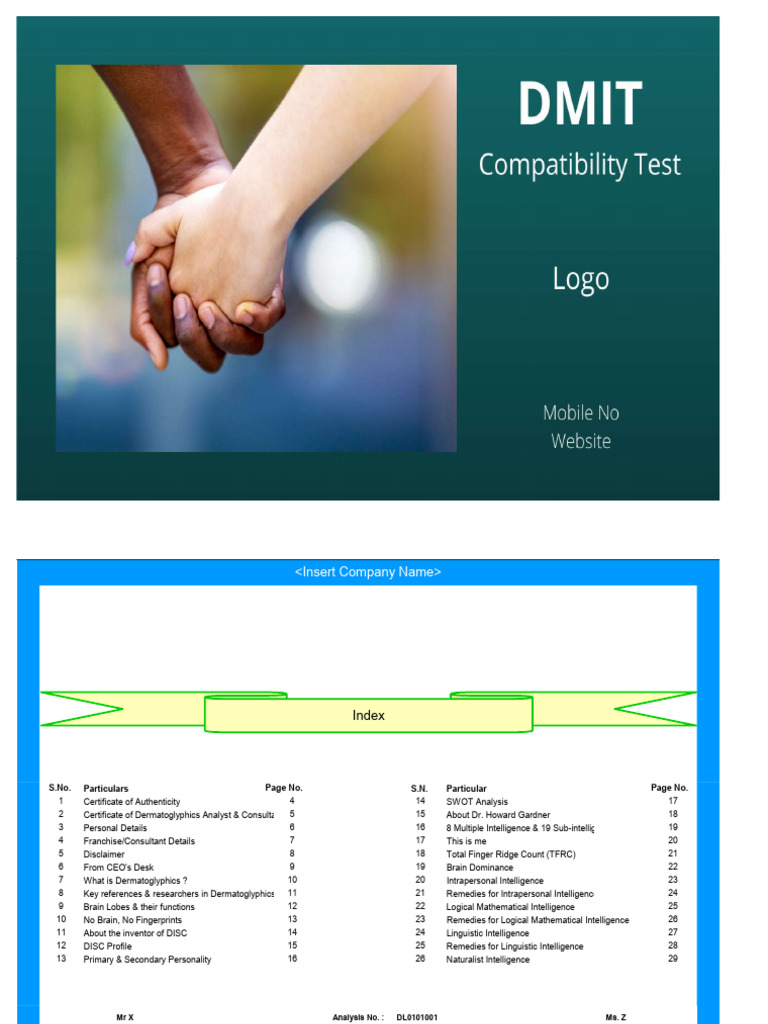 Sample DMIT Compatibility | PDF | Intelligence | Thought