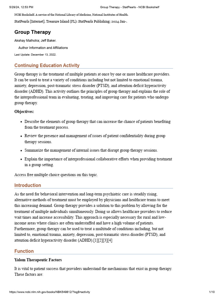 Principles of Group Therapy | PDF | Group Psychotherapy | Psychotherapy