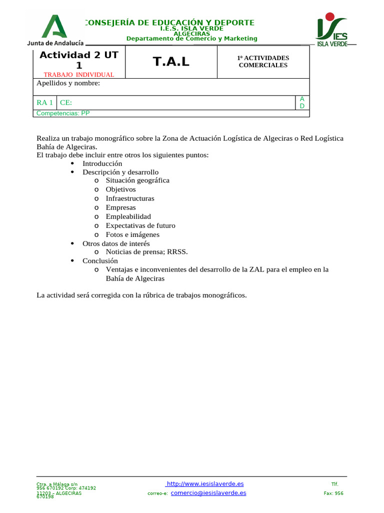 ACTIVIDAD 2 ZAL Algeciras | PDF