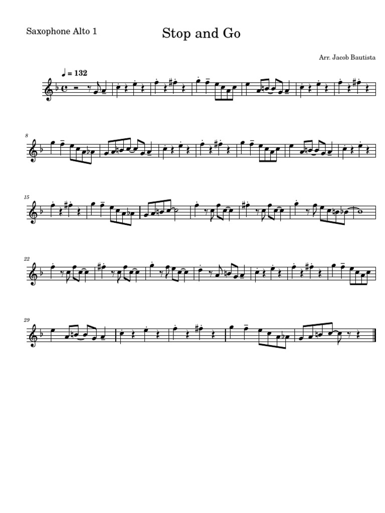 Stop and Go: Saxophone Alto 1 | PDF